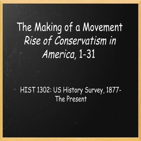 Introduction to Rise of Conservatism in America | PPT