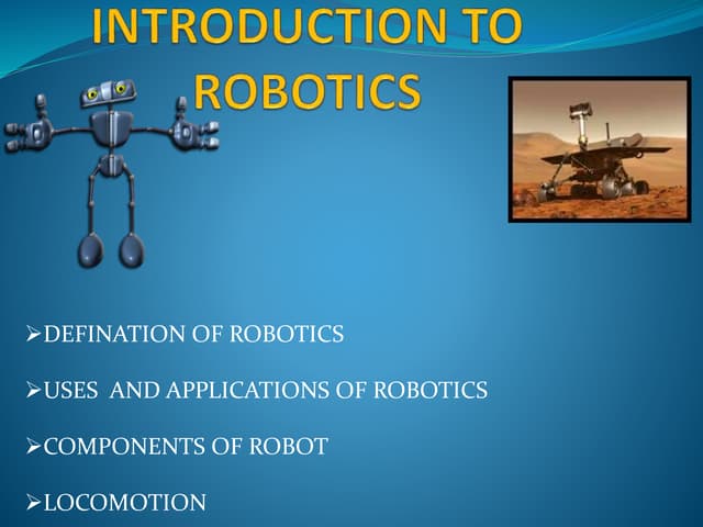 Introduction to robotics | PPT