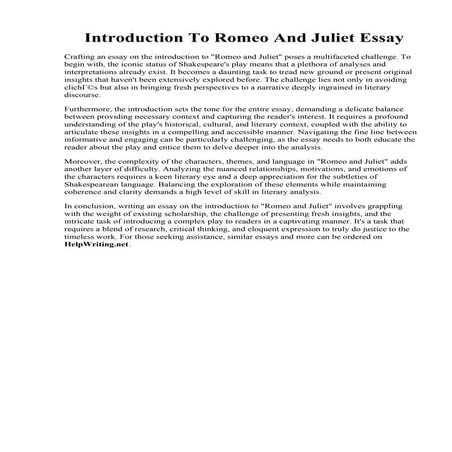 Introduction To Romeo And Juliet Essay.pdf