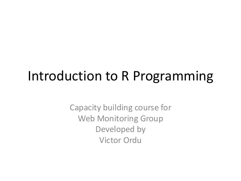 Introduction To R Programming