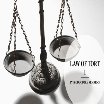 THE INTRODUCTION TO THE LAW OF TORTS. (POWERPOINT) | PPTX