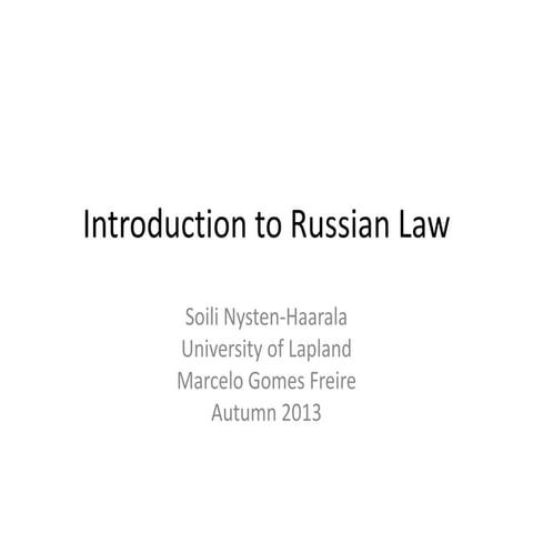 Introduction to russian law | PPTX
