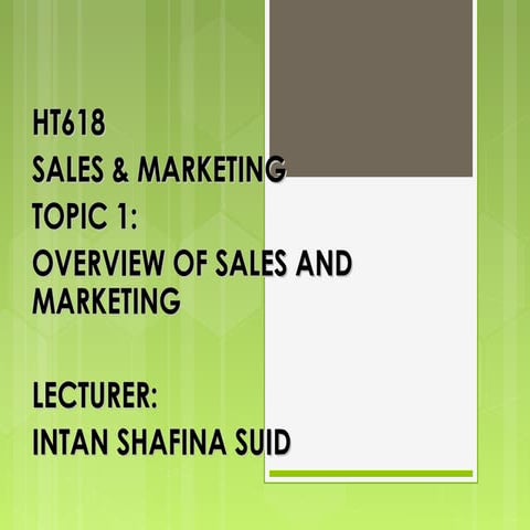 Introduction to sales & marketing | PPT