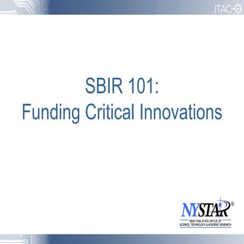 Introduction to sbir program 032510 | PPTX