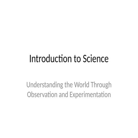 Introduction to Science: Exploring the World Through Discovery and ...