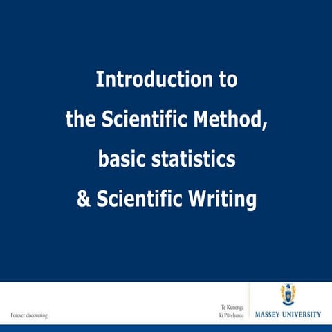 Introduction to scientific method, basic statistics and scientific ...