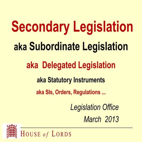 Introduction to secondary legislation | PPTX