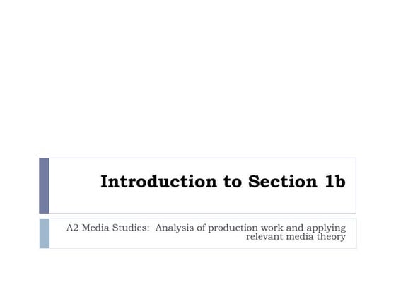 A2 OCR Media Introduction Lesson | PPT