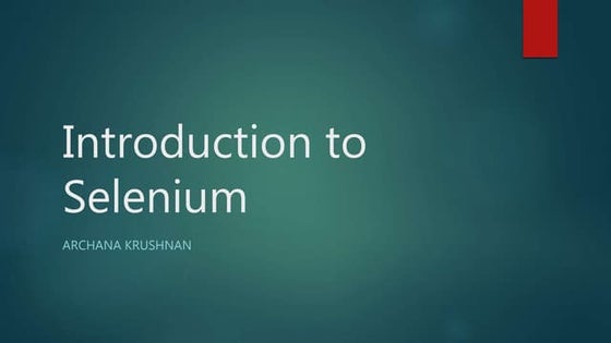 Automation Testing Using Selenium Ppt 5464