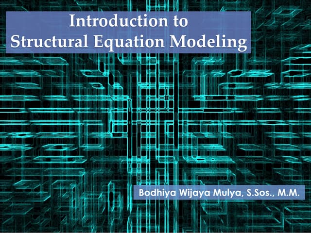 Introduction To Structural Equation Modeling Ppt