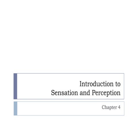 Introduction to sensation and perception | PPT