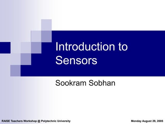 Introduction to sensors | PPTX | Physics | Science
