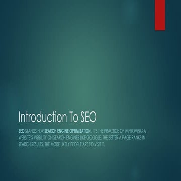 Introduction to Search Engine Optimization | PPT