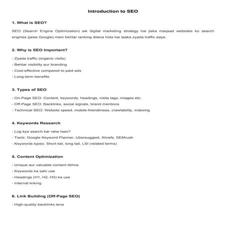 Introduction and importance of search engines optimization | PDF