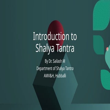 Introduction to Shalya Tantra - for Final Year UG BAMS | PPTX