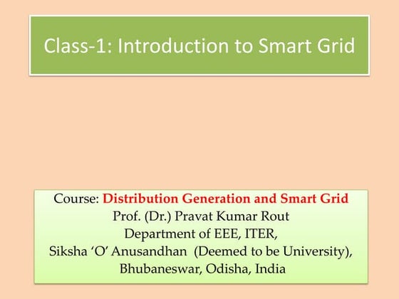 Smart grid presentation | PPT