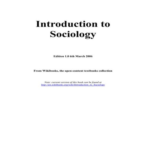 Introduction to sociology | PDF