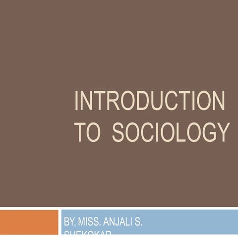 Introduction to sociology | PPTX