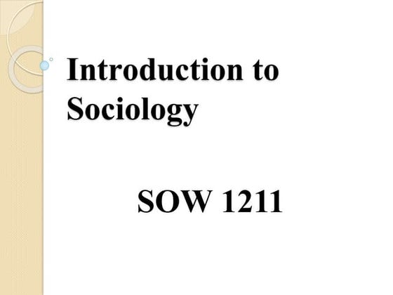 The Nature and Scope of Sociology | PPTX