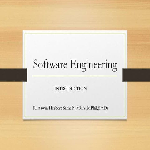 Introduction to software Enginering | PPT