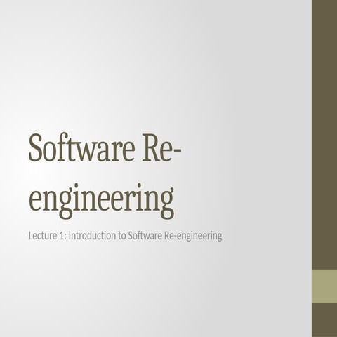 Comprehensive Introduction to Software Re-engineering: Benefits, Risks ...