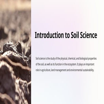 Introduction to soil and the soil science | PPT