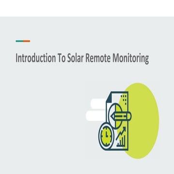 Introduction To Solar Remote Monitoring | PPT