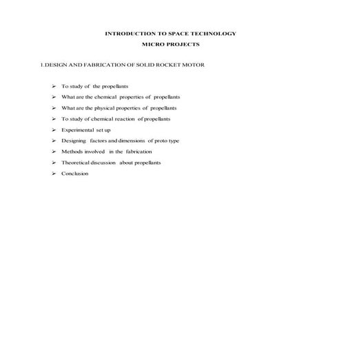 Introduction to space technology | DOCX