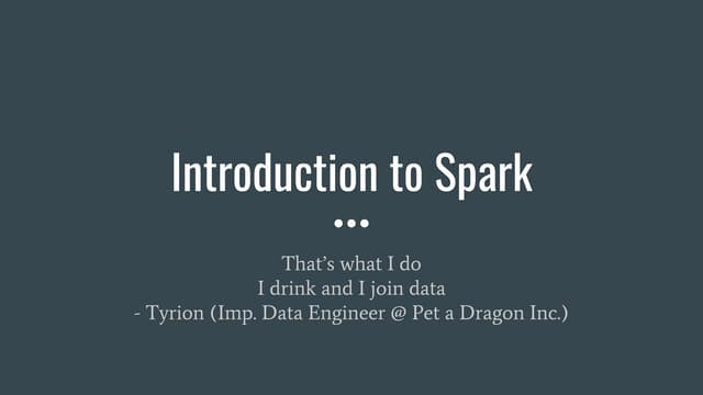 Introduction to Apache Spark | PPT Introduction to Apache Spark | PPT