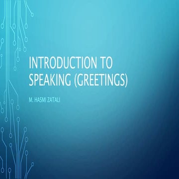 Introduction to speaking (greetings) | PPTX