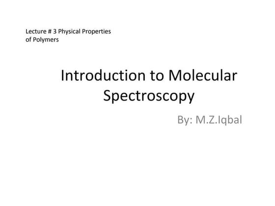 introduction to spectroscopy | PPT