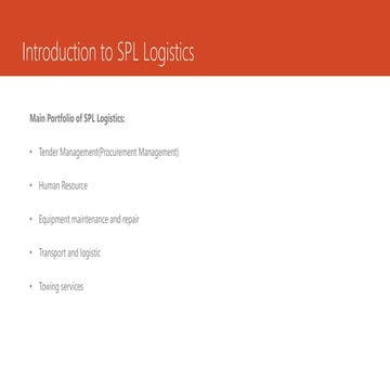 Introduction to SPL Transportation & Logistics | PPTX
