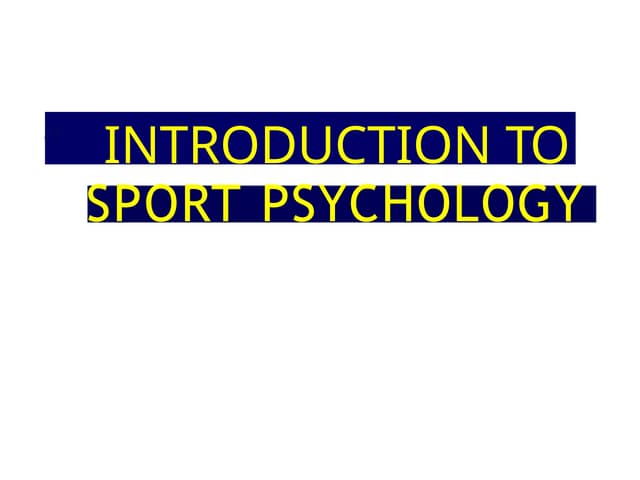 Unit 17 Psychology In Sport | PPTX