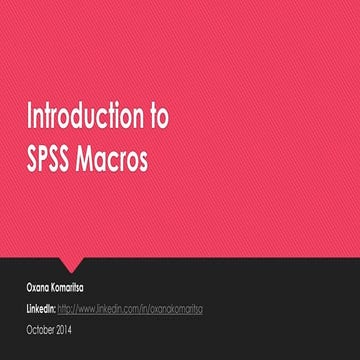 Introduction To Spss Macros Pdf Programming Languages Computing