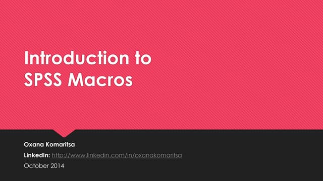 Introduction To Spss Macros Pdf Programming Languages Computing