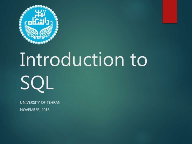 Introduction To Sql