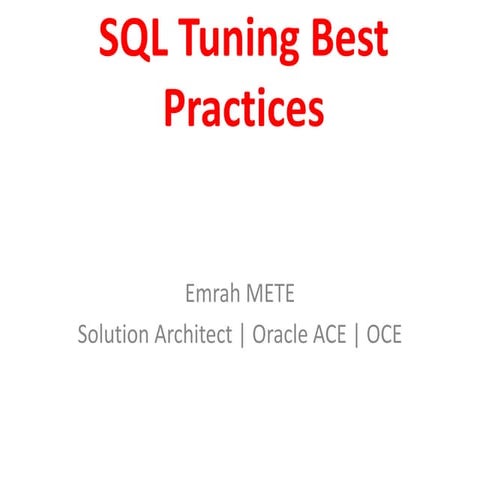 Introduction To Sql Tuning Ppt 0965