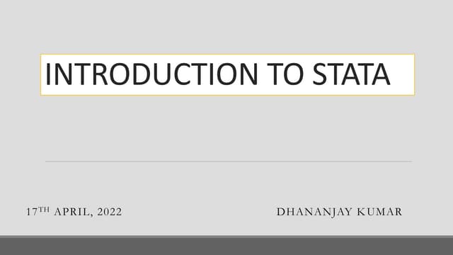 Stata Basics Of Analysis And Commands Pptx