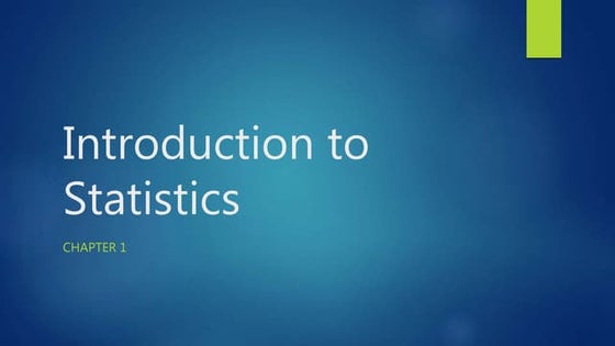 Introduction to statistics | PPT