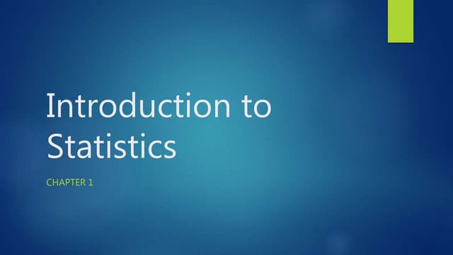 Introduction to statistics | PPTX