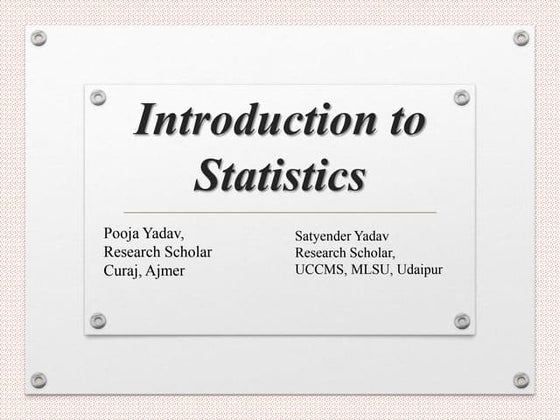 Statistics | PPT
