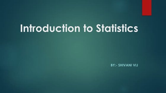 Introduction to Statistics: Definition, Branches, Significance and ...