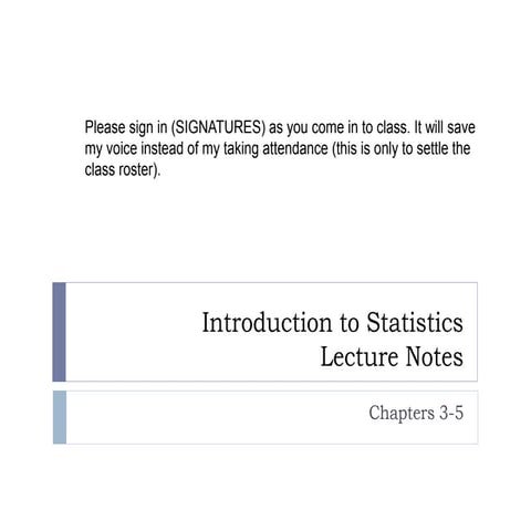 Introduction To Statistics Chapter 3 5 Notes Ppt