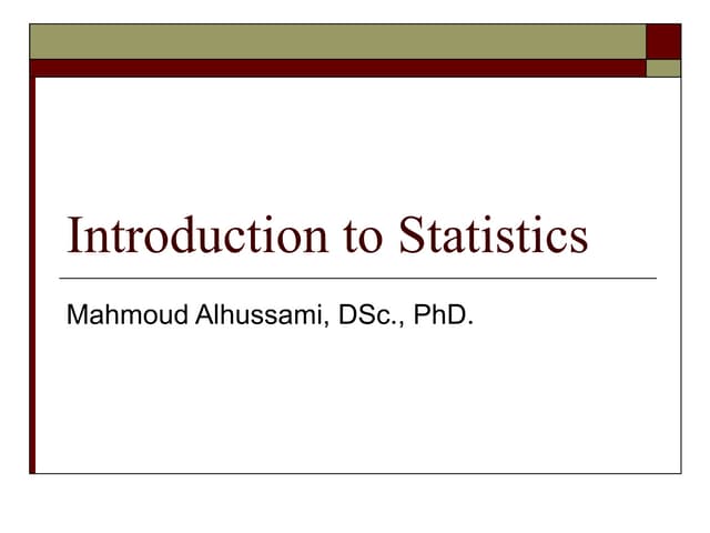 Chapter 1 introduction to statistics