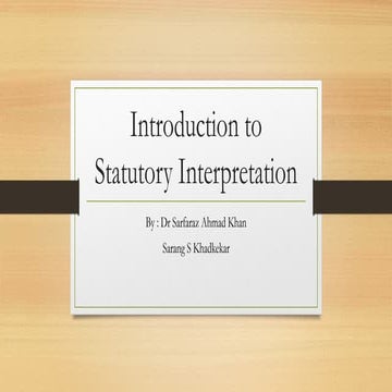 Introduction to the statutory interpretation | PPT
