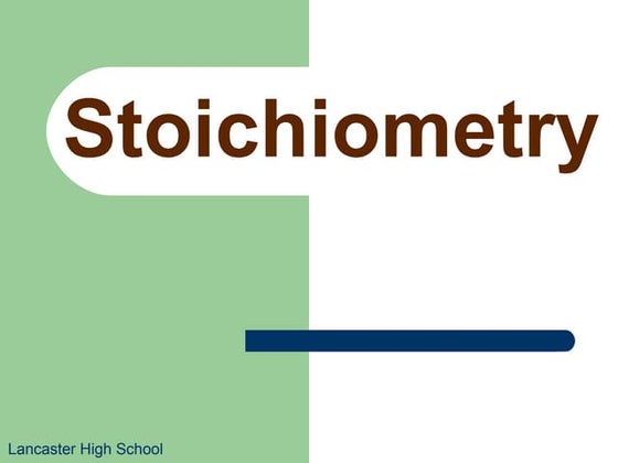 Stoichiometry | PPT