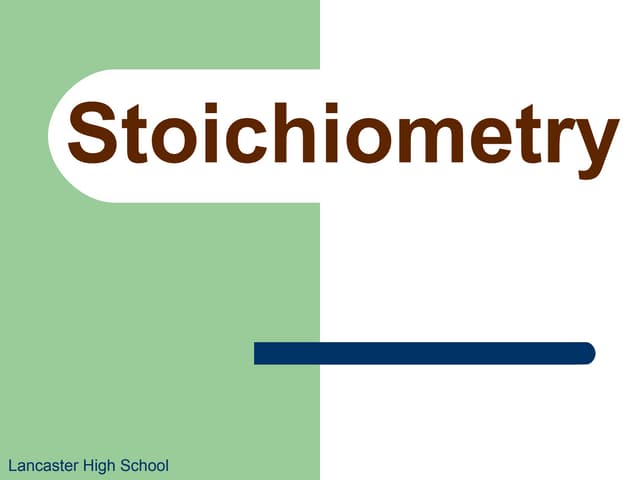 Stoichiometry | PPTX