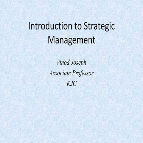 Introduction to strategic management | PPTX