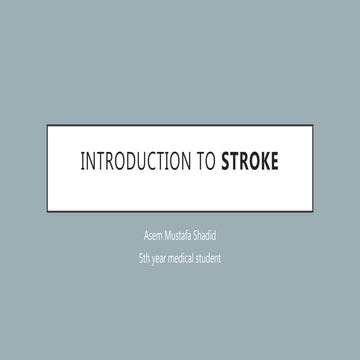Introduction to stroke asem | PPTX