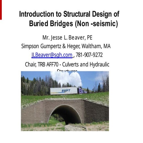 Introduction to Structural Design of Buried Bridges (Non-seismic).pptx